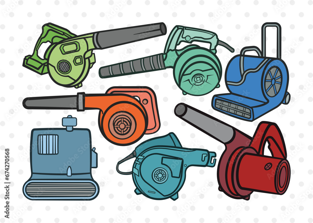 Blower Machine Clipart SVG Cut File | Blower Machine SVG | Leaf Blowers ...