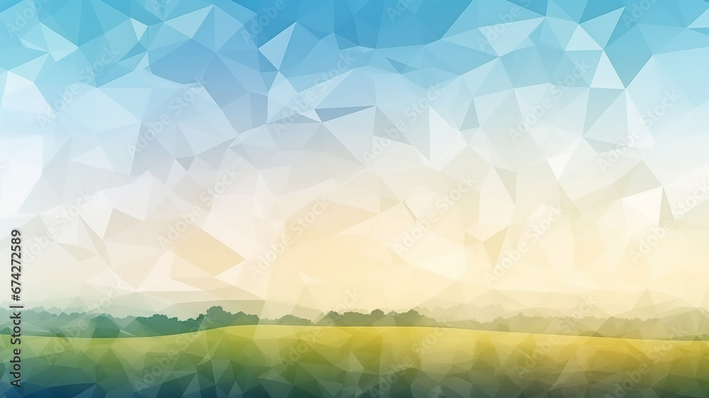 abstract summer polygonal landscape of triangles background Stock ...