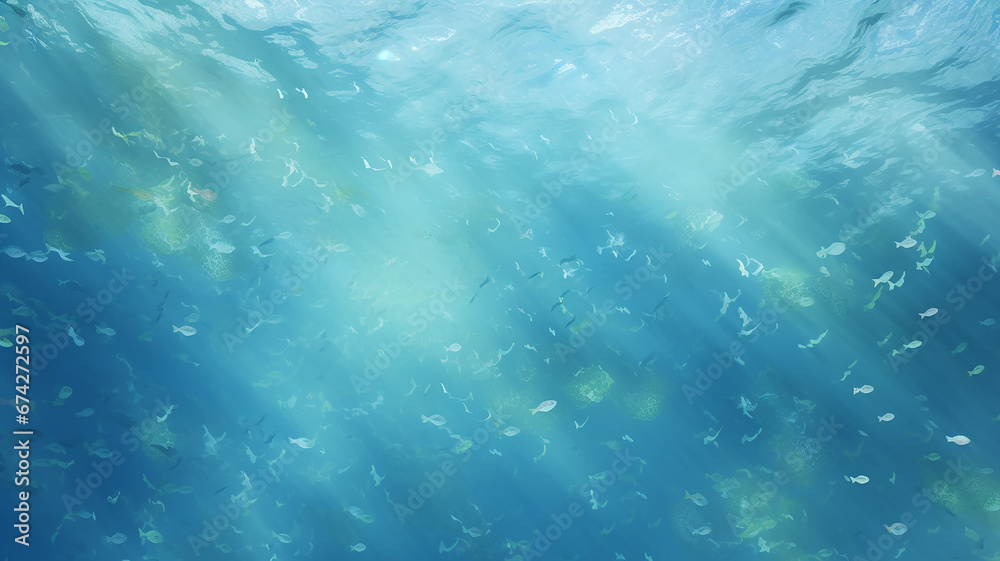 underwater sea ocean watercolor blue transparent background Stock ...