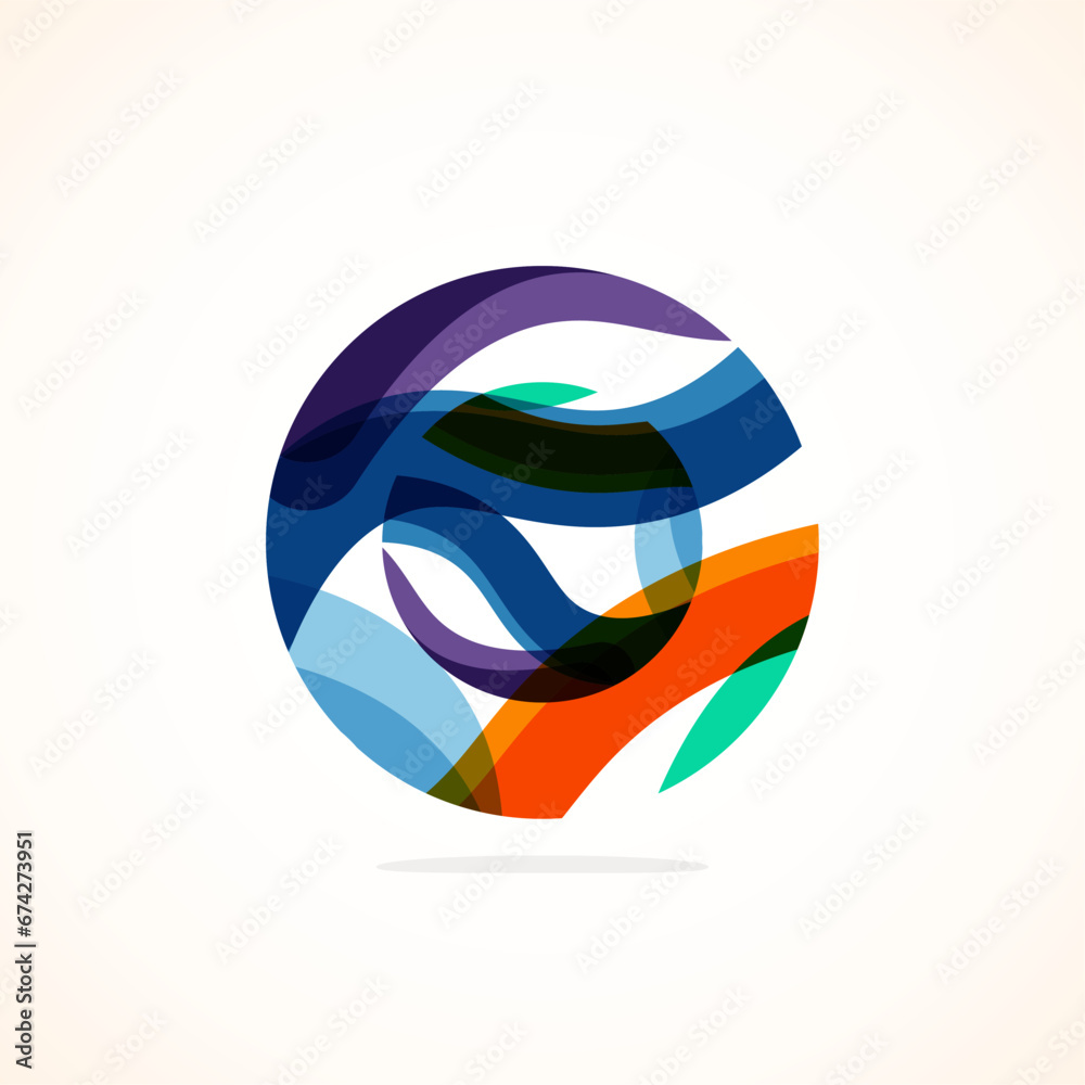 Abstract circle logo - minimalist emblem, timeless and universal shape ...