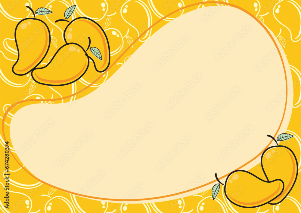 colorfull mango fruit vector background illustration.bright vibrant ...