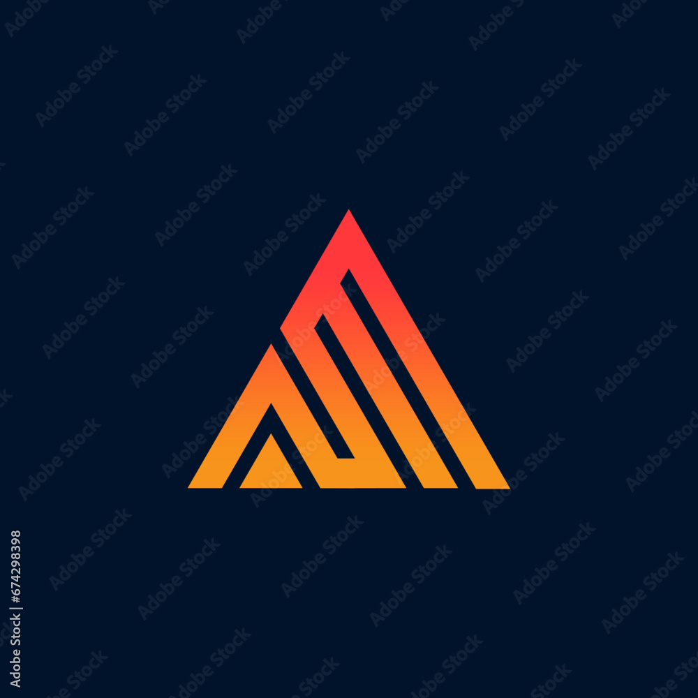 letter AM vector logo design template, monogram logo in orange color ...
