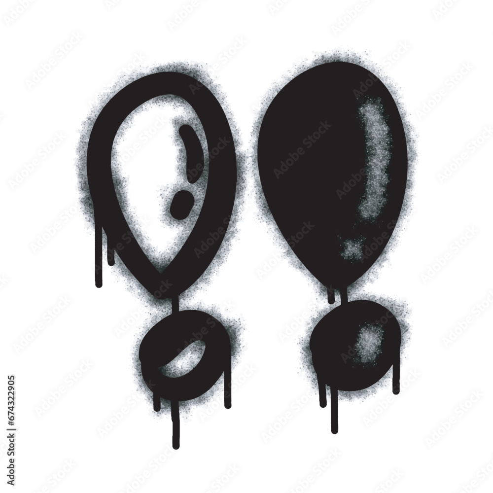 Spray Paint Graffiti Exclamation mark icon isolated on white background ...
