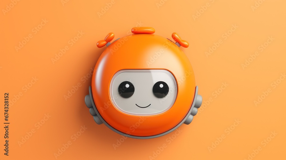 Digital clock robot emoji character icon. 3D design. Stock Illustration ...