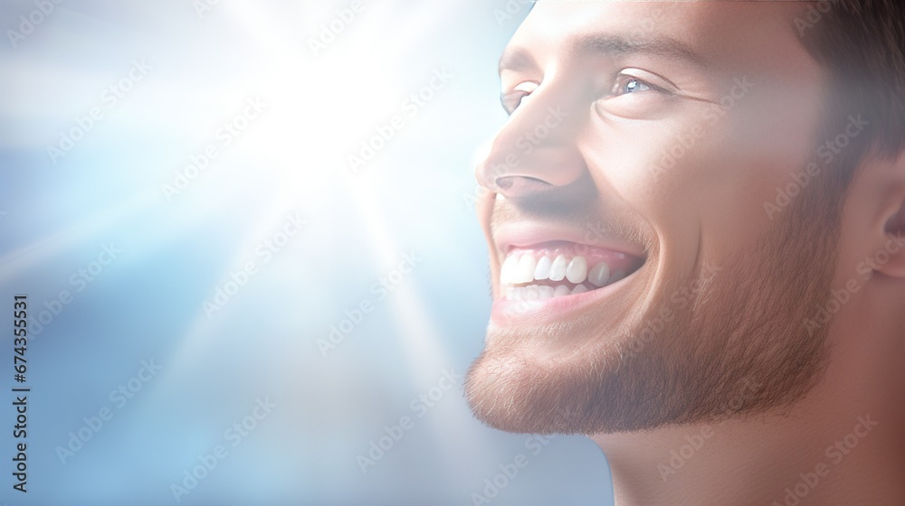Ilustração do Stock: An optimistic person looking into a bright future ...