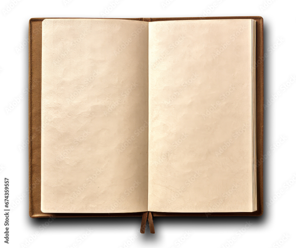 Open book with blank pages isolated on white background with clipping ...
