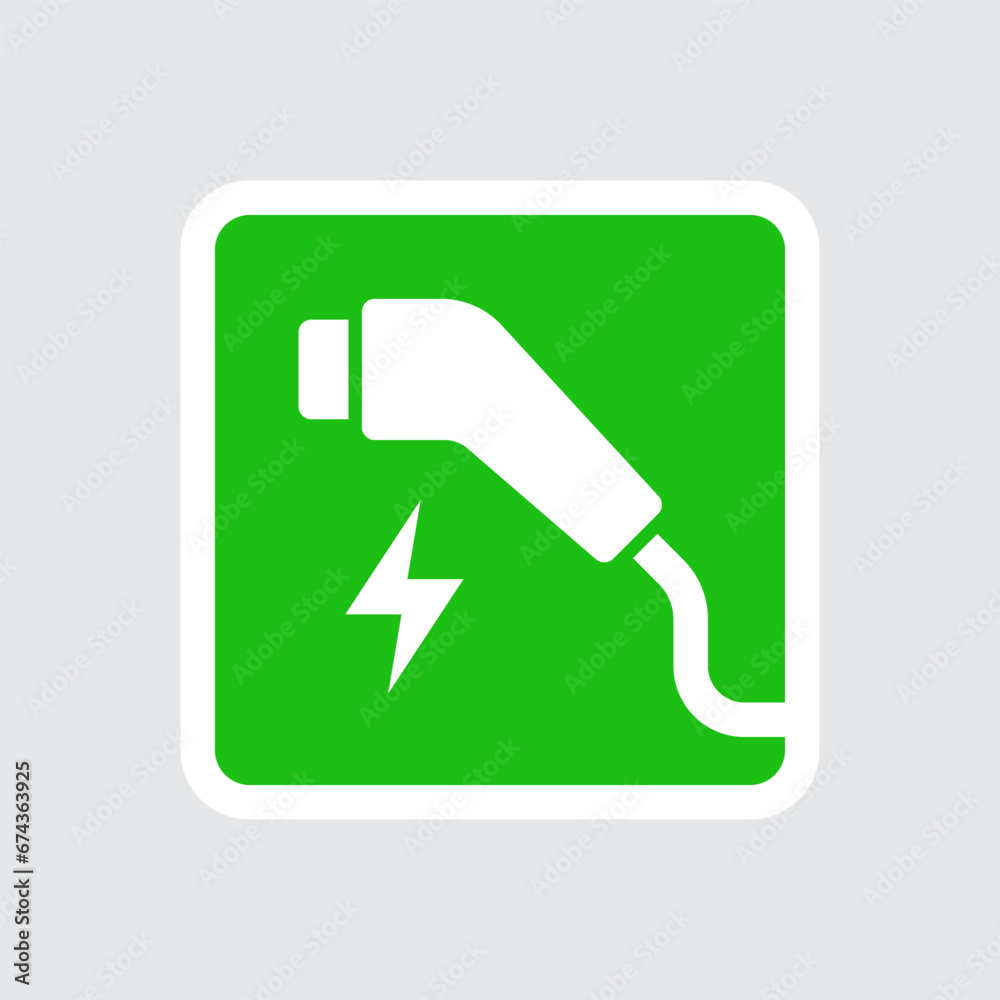 EV charger connector icon, Electric car charging point sign, Vector ...