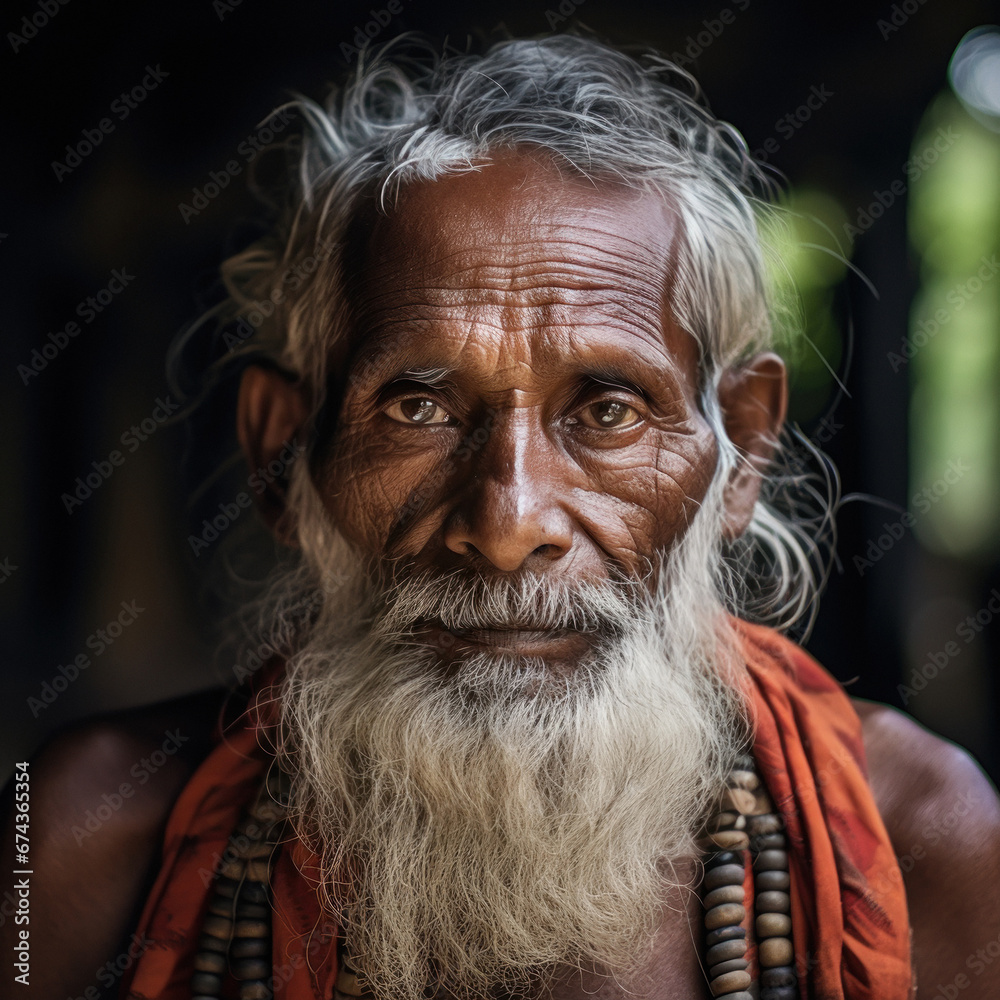 indian Sadhu ,holy man with beard Stock Photo | Adobe Stock