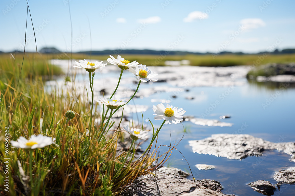 brackish beauty of salt marsh, embodying tidal influences, salt ...