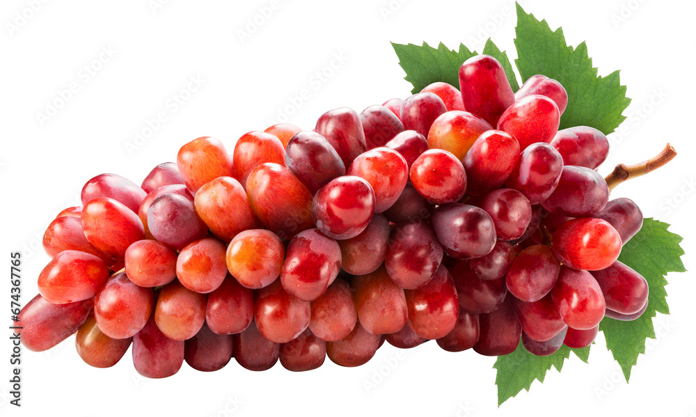 Red Grape on whiter background, Red grape or Red shine muscat grape ...