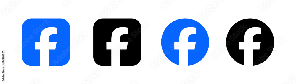 New redesign Facebook logo icon. dark blue color Stock Vector | Adobe Stock