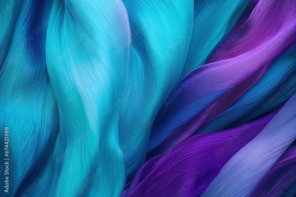 Purple, blue, indigo, pink color gradient. Fabrics, textile, satin ...