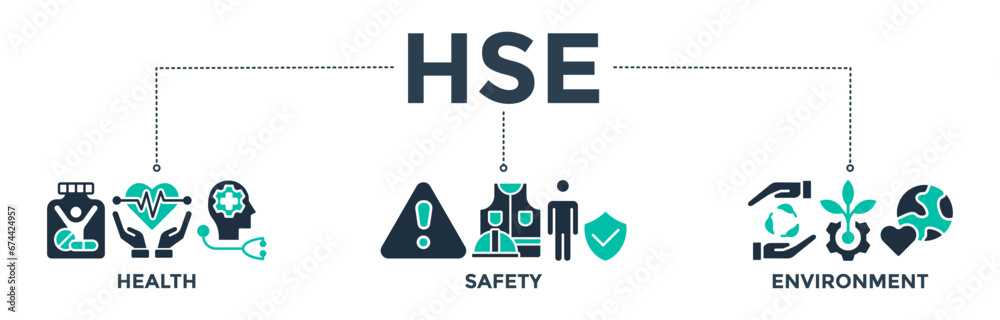 HSE banner web icon vector illustration for Health Safety Environment ...