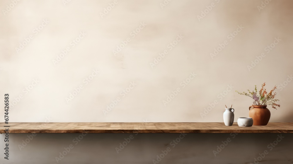 light empty wall table background illustration product design, room ...