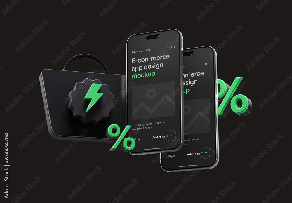 E-commerce app smartphone mockup Stock Template | Adobe Stock