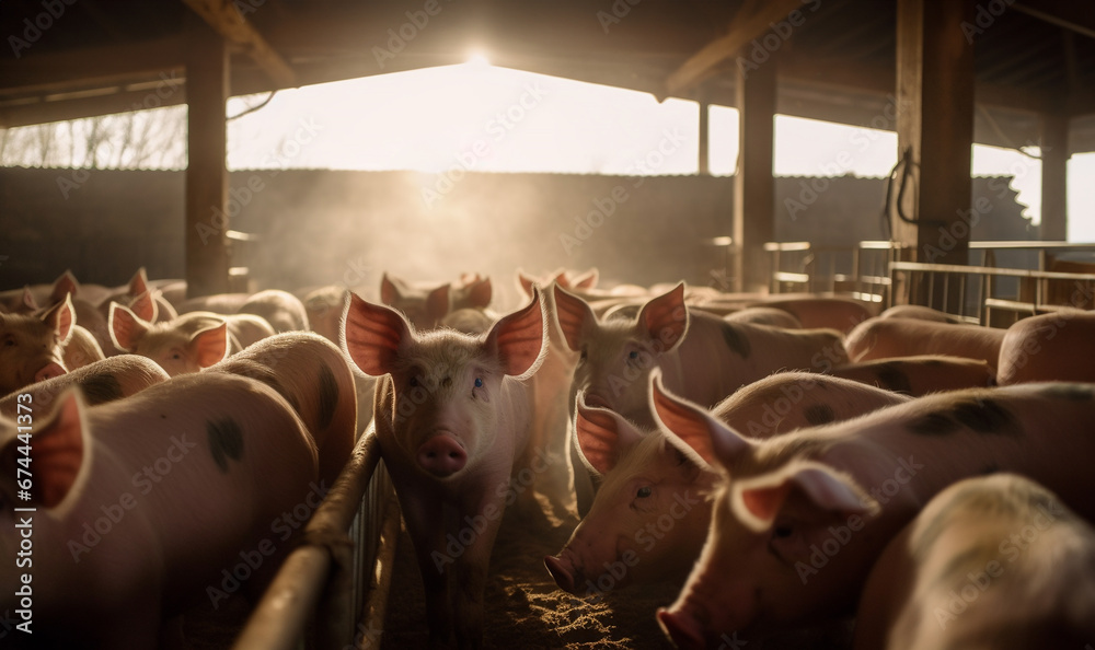 pig farming industry fattening pigs for consumption of meat , Pork is ...