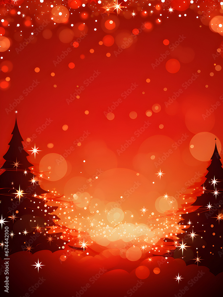 Festive Christmas backdrop with sparkling stars and Christmas trees ...