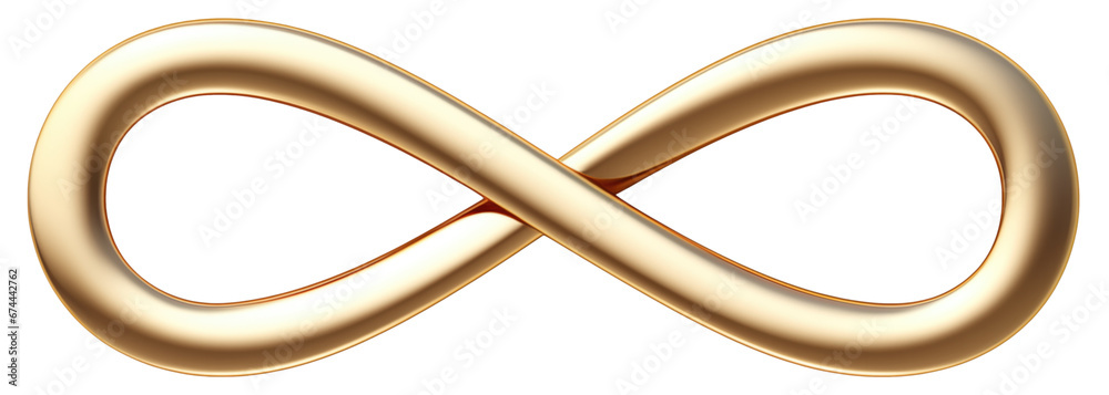 3D golden infinity symbol isolated. Stock Illustration | Adobe Stock