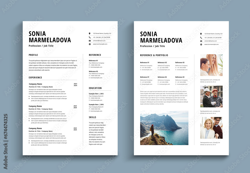 CV Resume Layout Stock Template | Adobe Stock