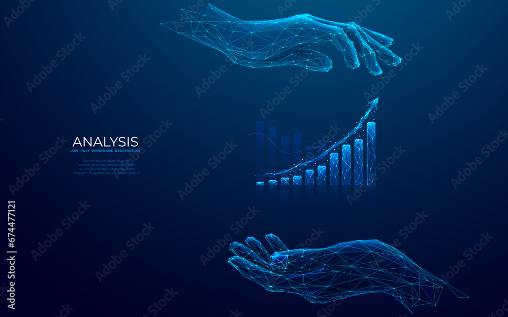 Businessman hands holding hologram of growth graph chart. Stock market ...
