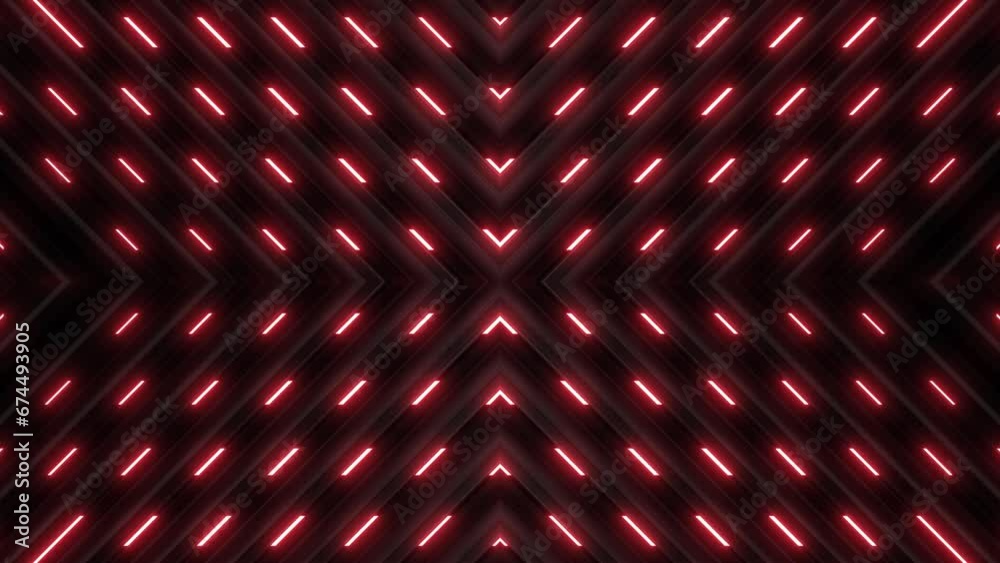 This stock motion graphic video of 4K Red Neon Background with gentle overlapping curves on ...