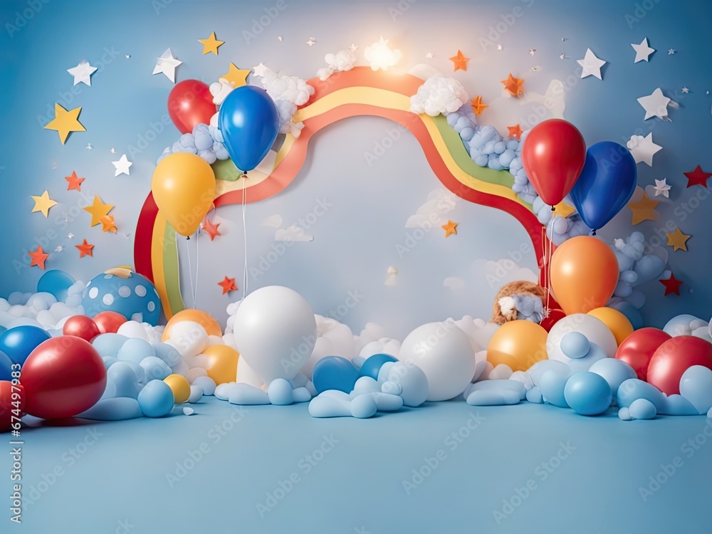 Baby Birthday Party Backdrop, Photography Backdrops, Birthday Cake ...