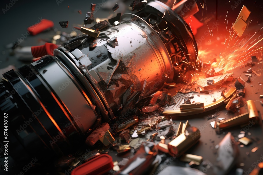 Computergenerated Lithium Battery Explosion Stock Photo | Adobe Stock