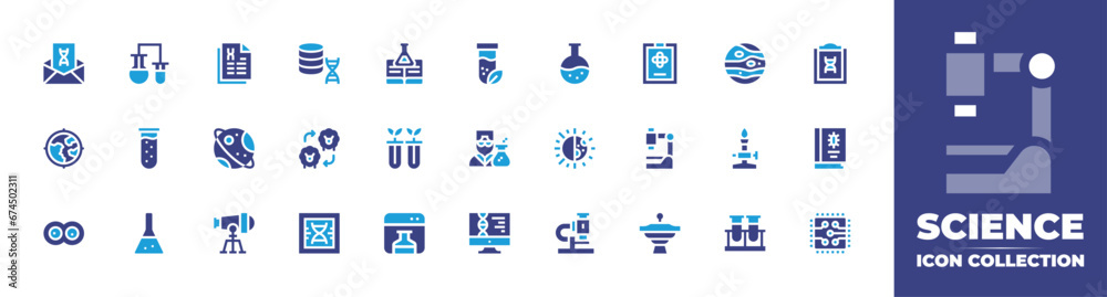 Science icon collection. Duotone color. Vector and transparent ...
