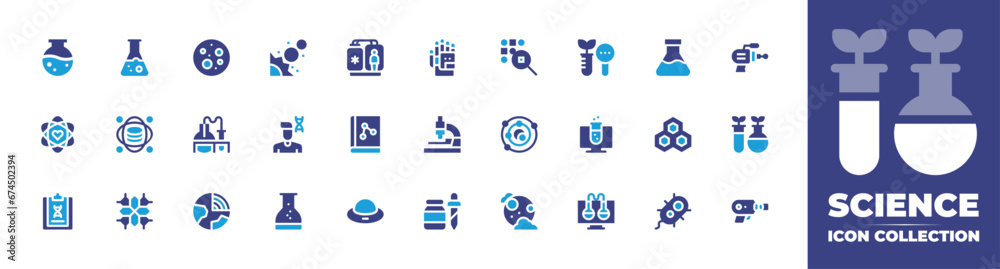 Science icon collection. Duotone color. Vector and transparent ...
