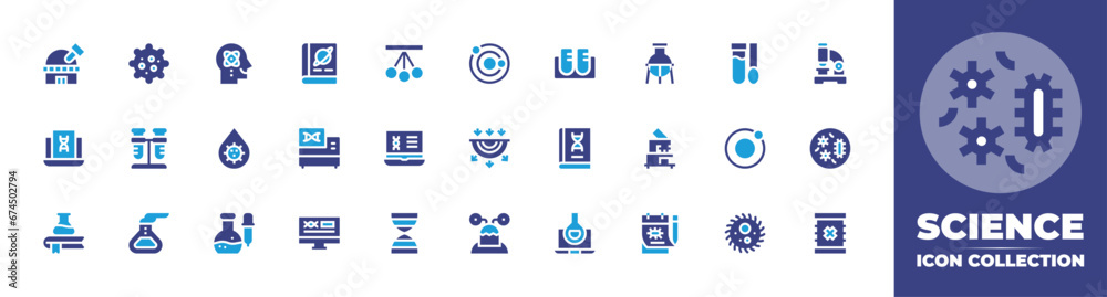 Science icon collection. Duotone color. Vector and transparent ...