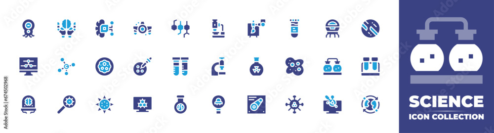 Science icon collection. Duotone color. Vector and transparent ...