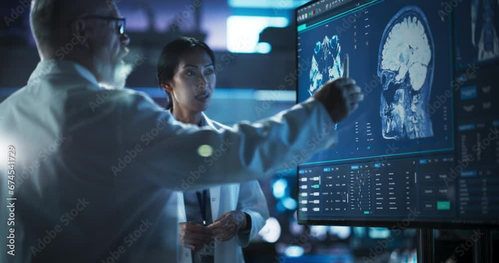 Neuroscience Laboratory Meeting: Female Asian Scientist And Male ...