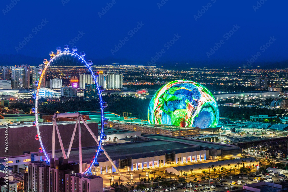 The Sphere opened September 2023, Exosphere is nightly used to display art and advertising ...