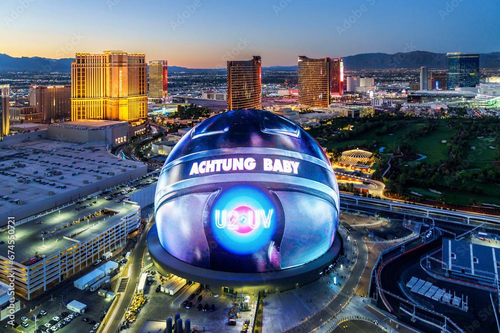 The Sphere opened September 2023, Exosphere is nightly used to display art and advertising ...