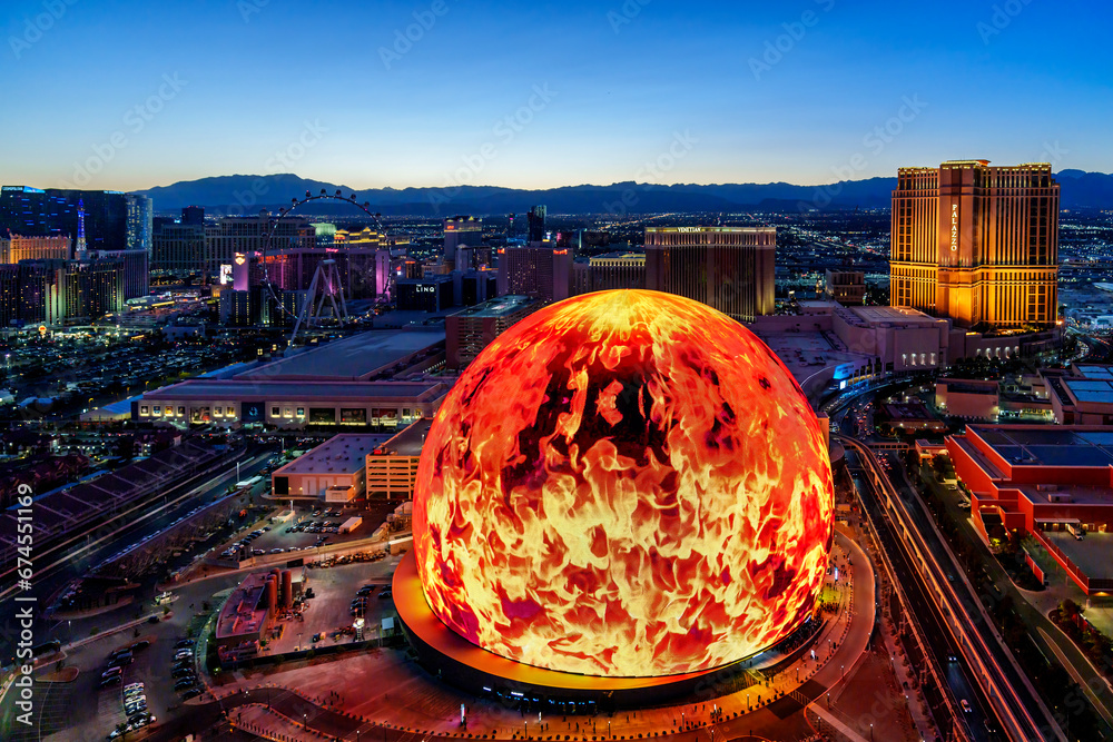 The Sphere opened September 2023, Exosphere is nightly used to display art and advertising ...