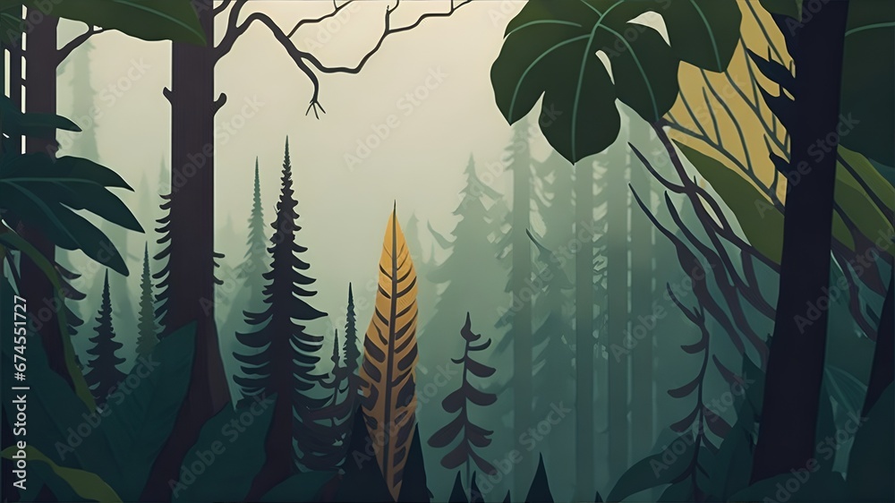 a gradient background that mimics the colors of a lush forest ...