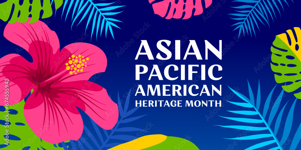 Asian American and Pacific Islander Heritage Month. Vector banner for ...