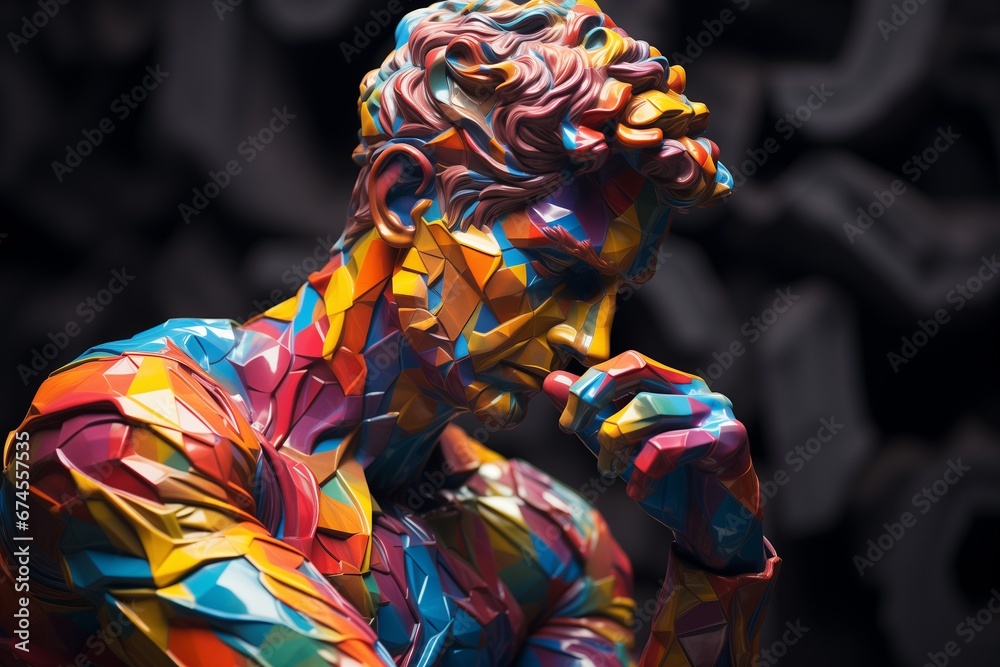 Contemporary art. Think about it. sad man . A statue of a man ...