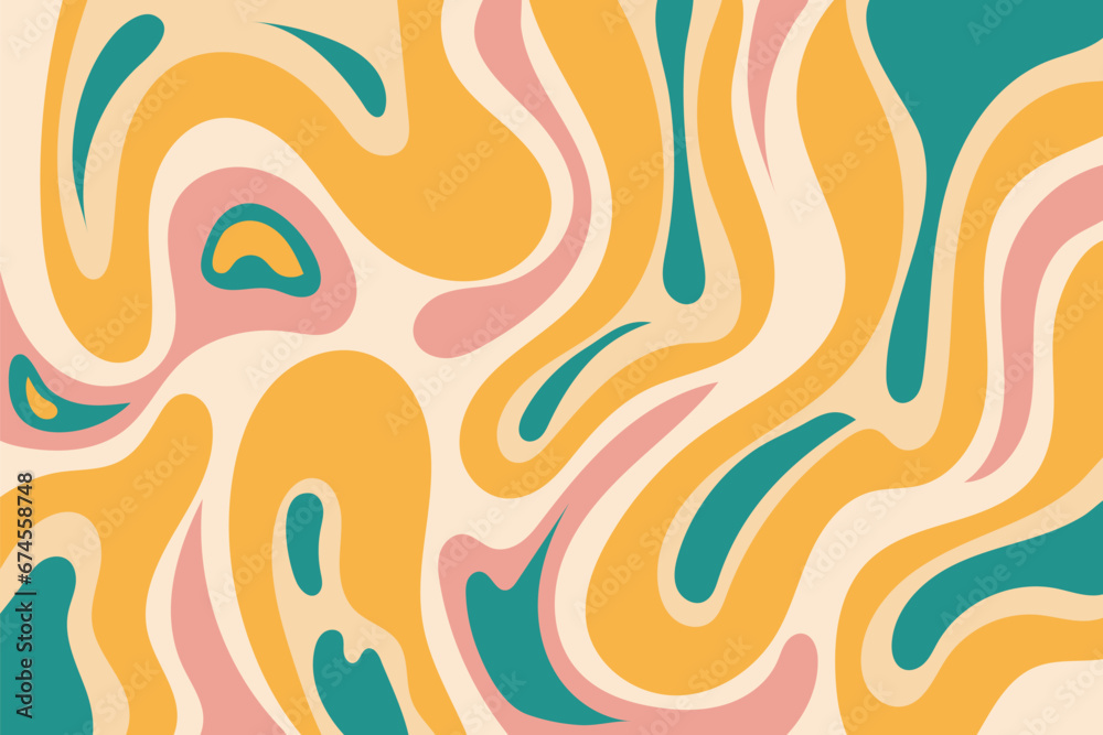 Poster Psychedelic swirl acid wave rainbow line backgrounds in 1970s ...
