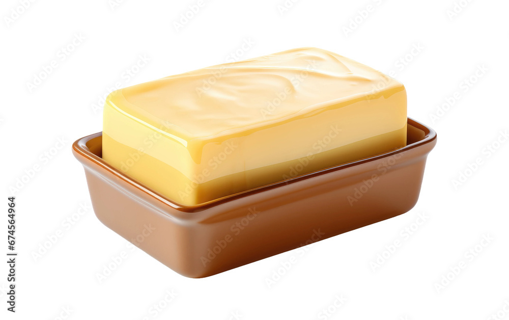 Yummy Butter in a Dish Isolated on Transparent Background PNG. Stock ...