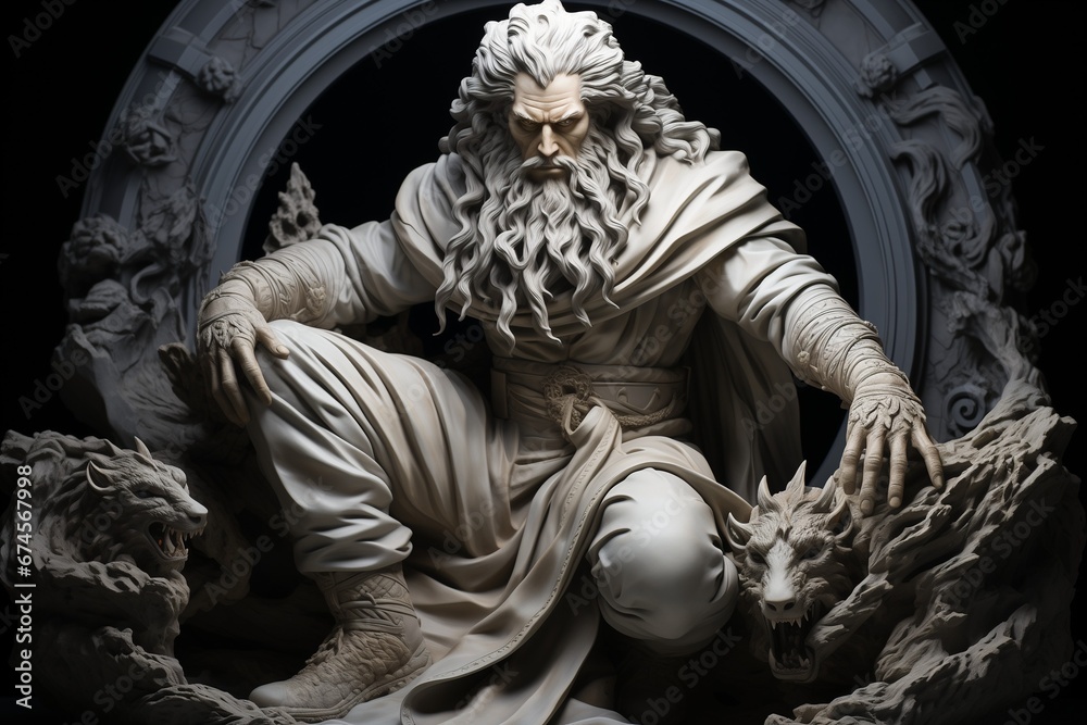 Sculpture of an ancient god. Statue, Roman art, plaster, God, deity ...