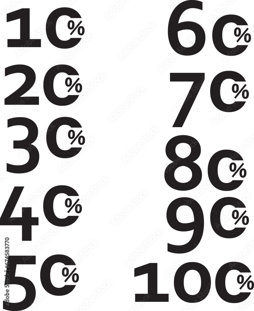 numbers and percentage symbols, Label Stock Vector | Adobe Stock