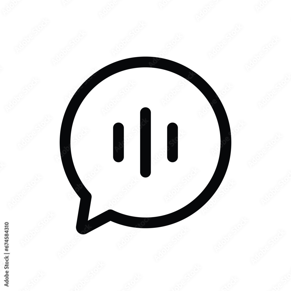 Voice Chat icon in trendy outline style isolated on white background ...