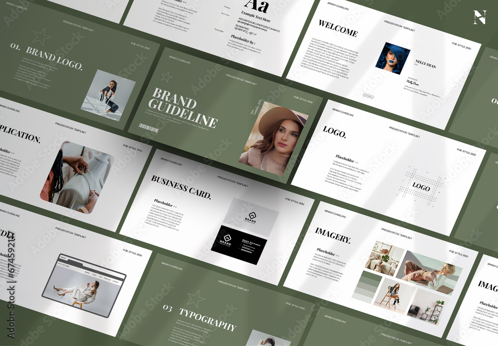 Brand Guideline Presentation Layout Stock Template | Adobe Stock
