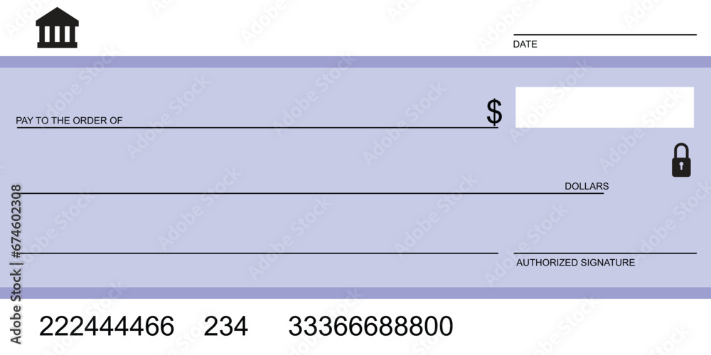 Bank cheque, Blank cheque, cheque, Bank, check Stock Vector | Adobe Stock