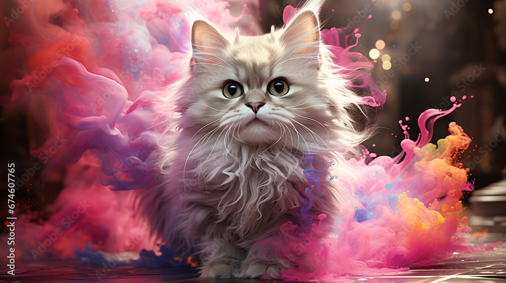 Detailing Cat Elegance: An Immersive colorful Exploration into the Rich ...