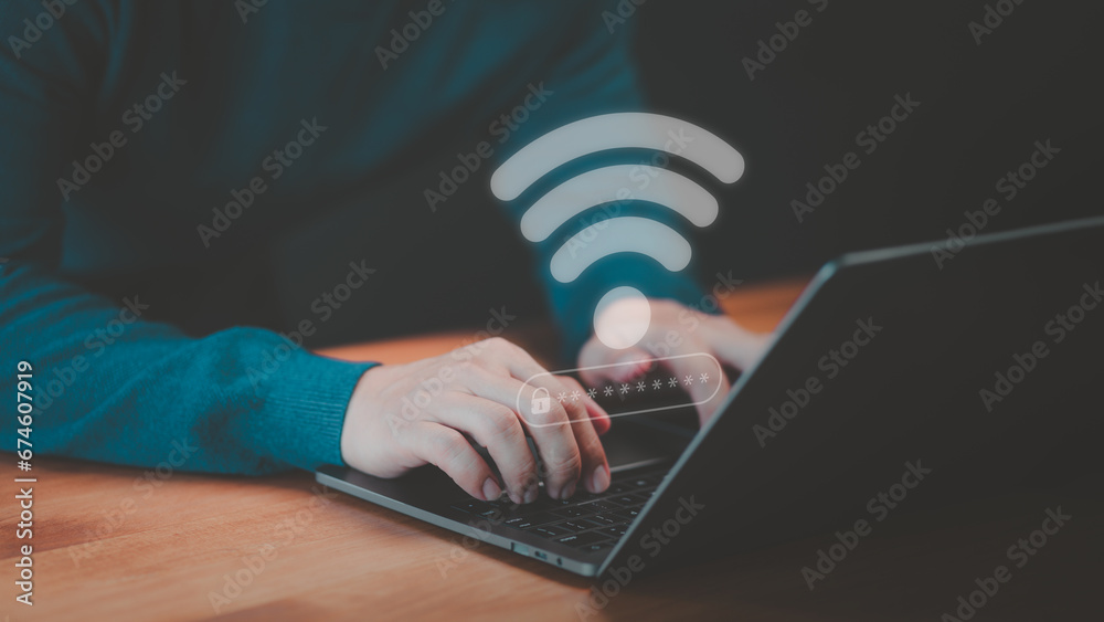 User use a computer laptop to connect to wifi in hotel, but wifi ...