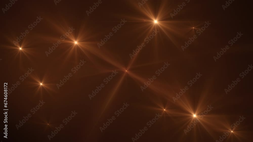 Abstract Loop flickering glow gold flashing optical lens flares ...