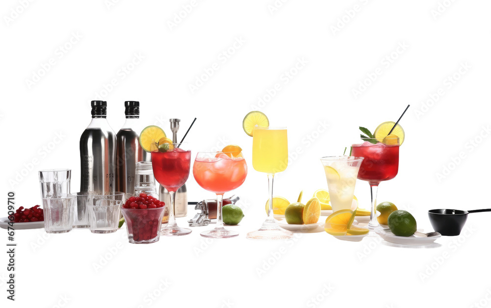 Designed Cocktail Making Set Isolated On Transparent Background PNG ...
