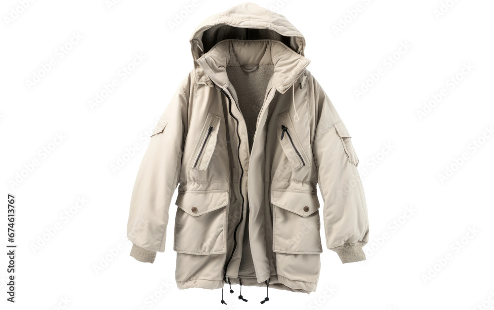 Beautiful White Fishtail Parka Isolated On Transparent Background PNG ...